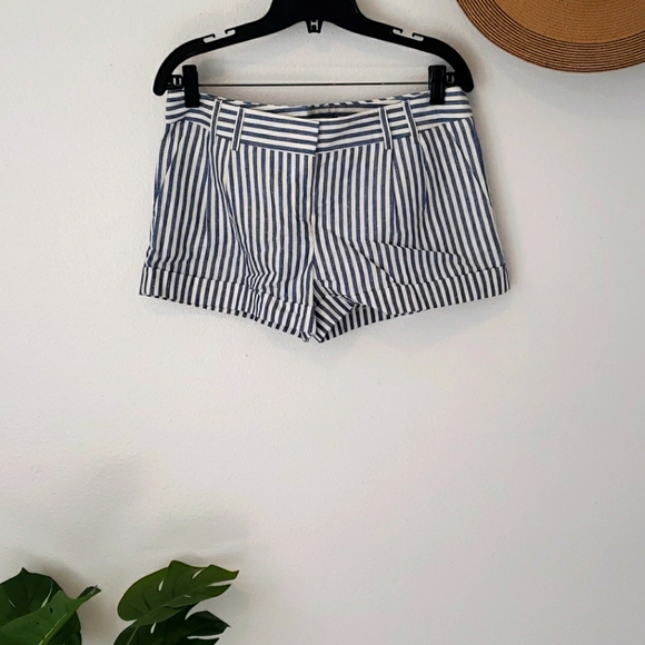 Express | Shorts | Express Bluewhite Striped Linen Shorts | Poshmark